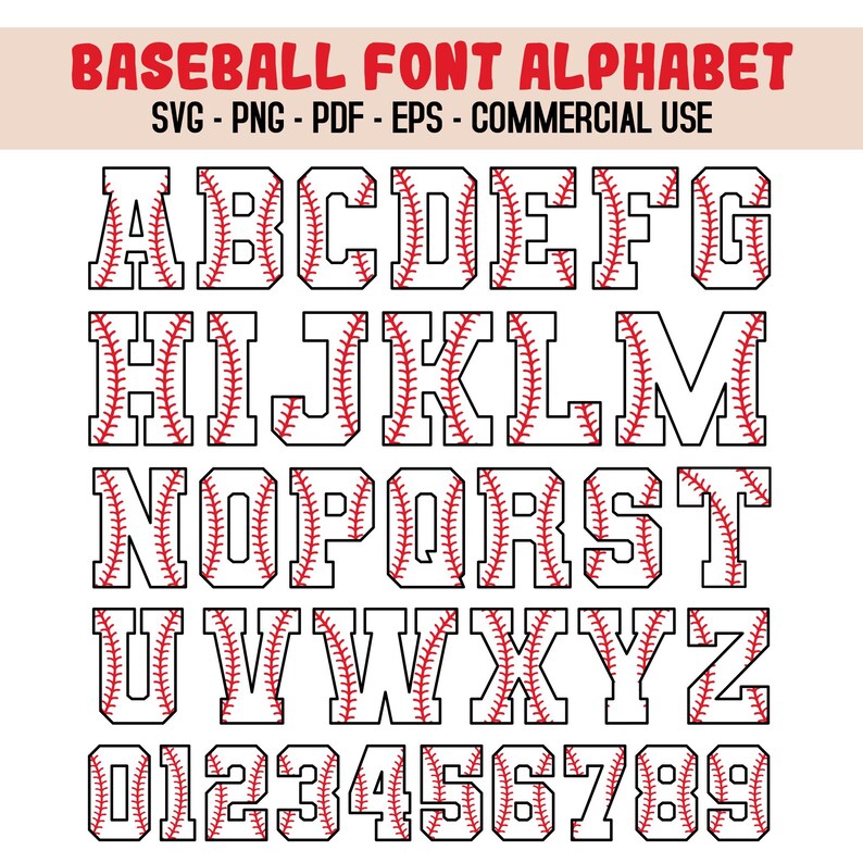 Baseball Font Svg, Baseball Team Png, Baseball Team Alphabet, Baseball ...