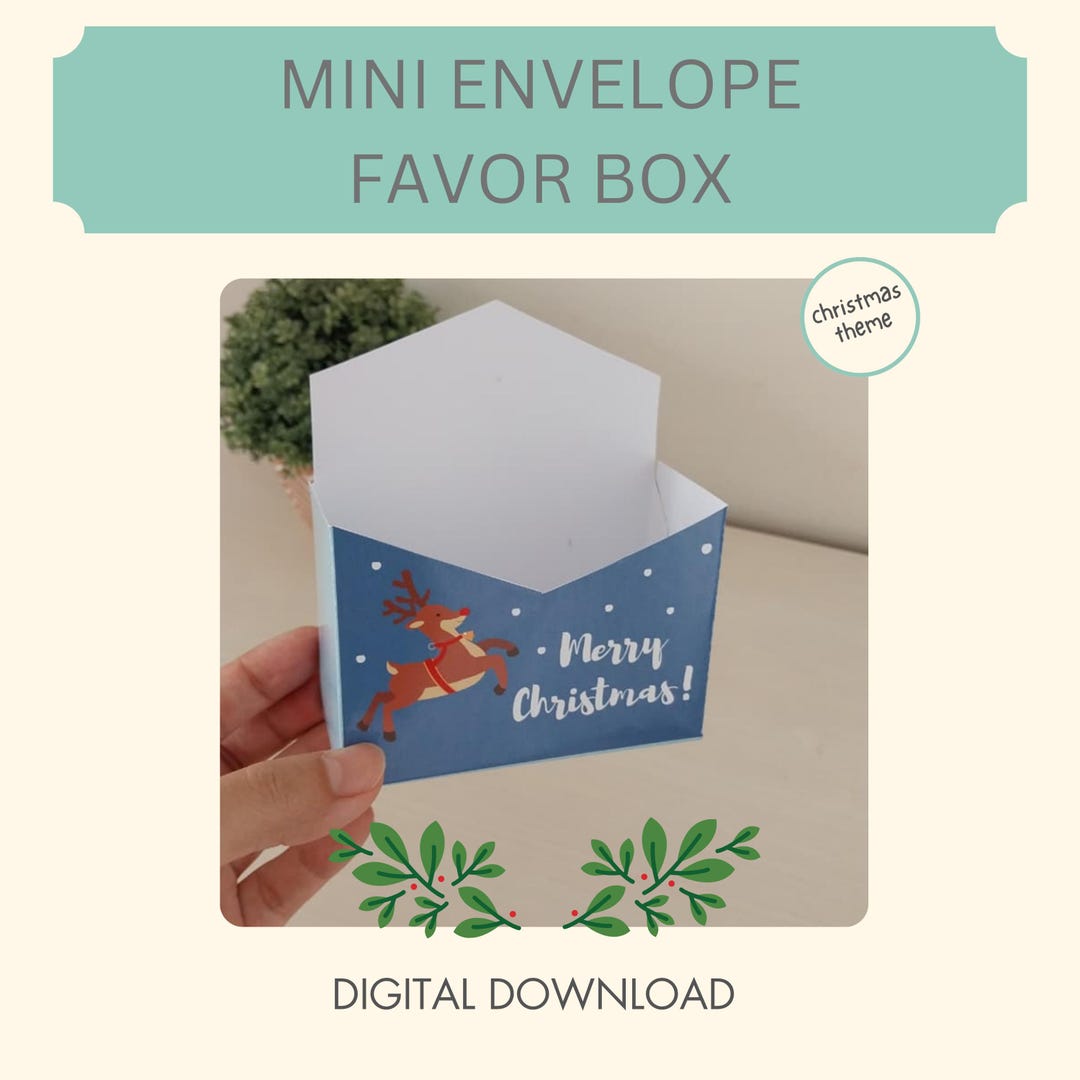 Mini Envelope Favor Box Template PDF – Printable A4 – Holiday ...