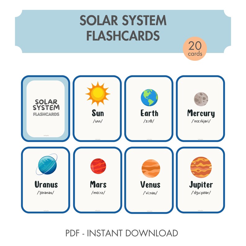 Solar System Flashcards, Planets, Astronomy, Learning Cards, Flashcards ...