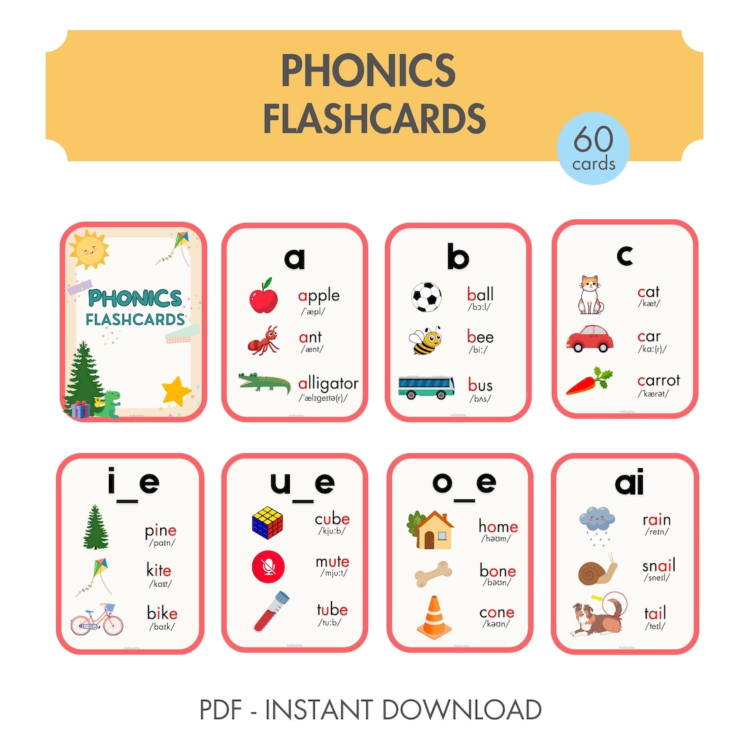 Phonics Flashcards, Alphabet Learning Cards, Educational A to Z, Sounds ...