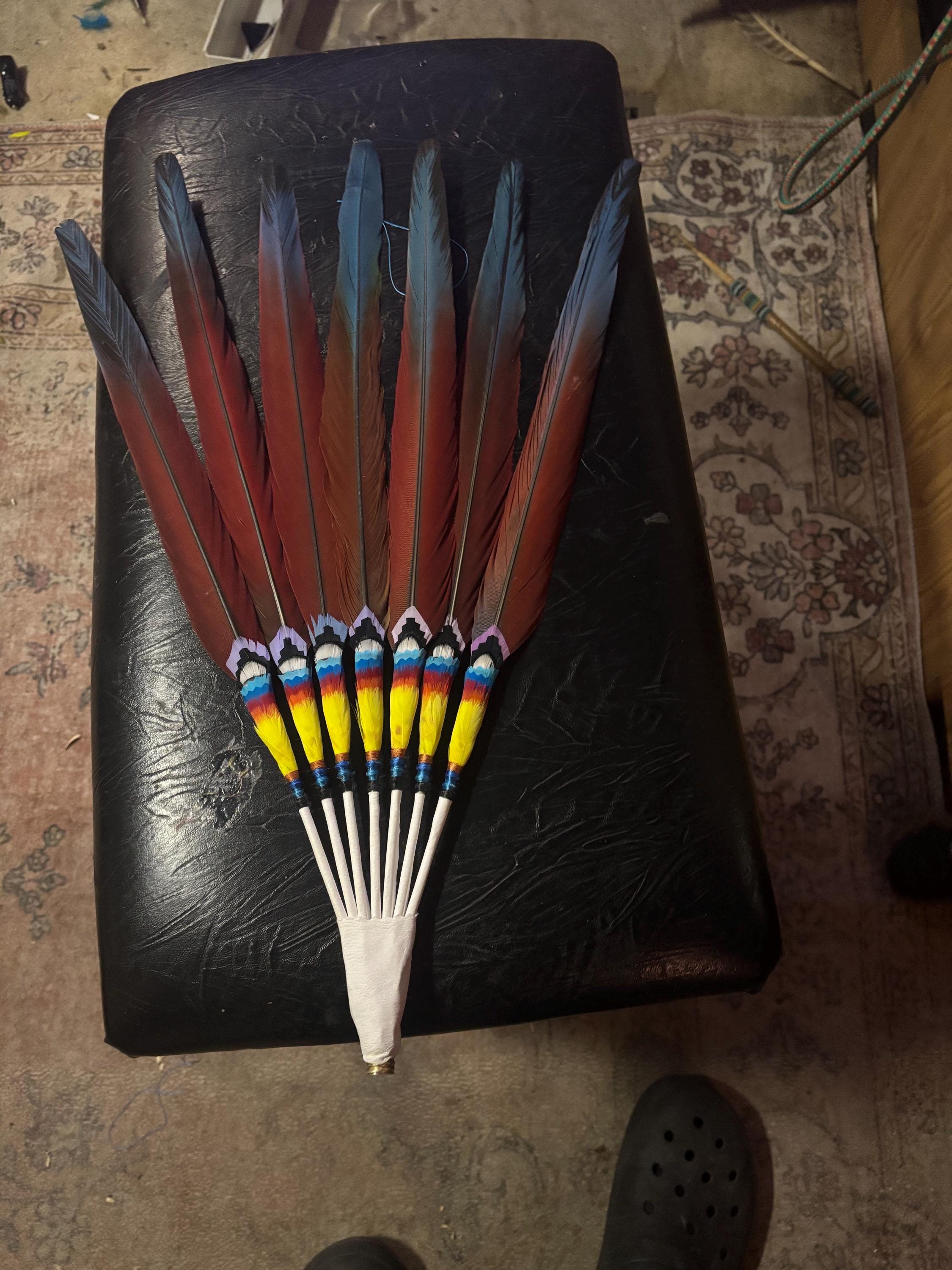 Peyote Fan Macaw Feathers - Etsy