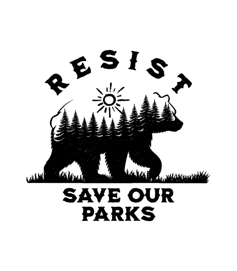 Resist Save Our Parks US Alt National Parks Bear Silhouette Digital PNG ...