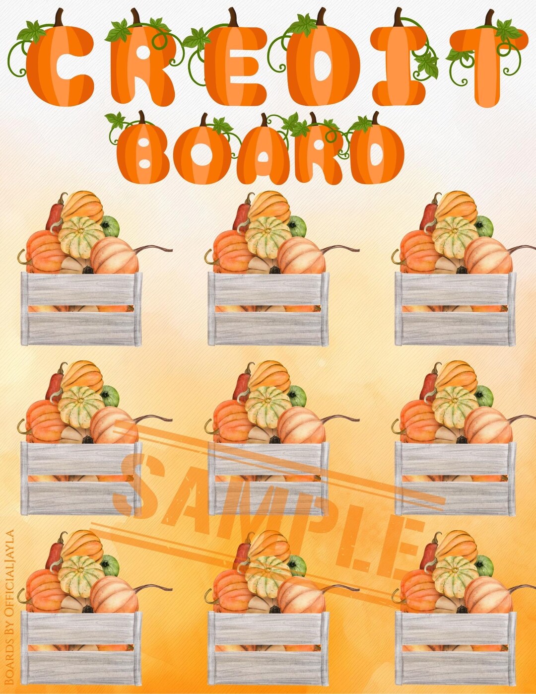 Fall Credit Board - Etsy