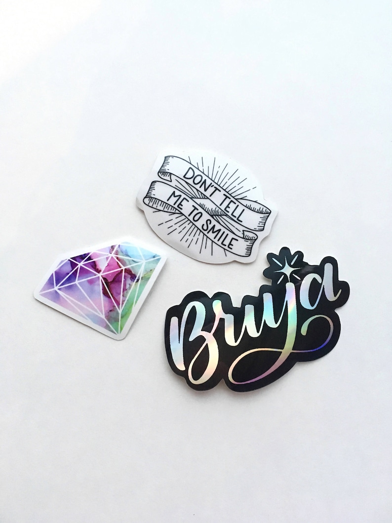 Girly Sticker Pack Transparent Holographic Vinyl Sticker - Etsy