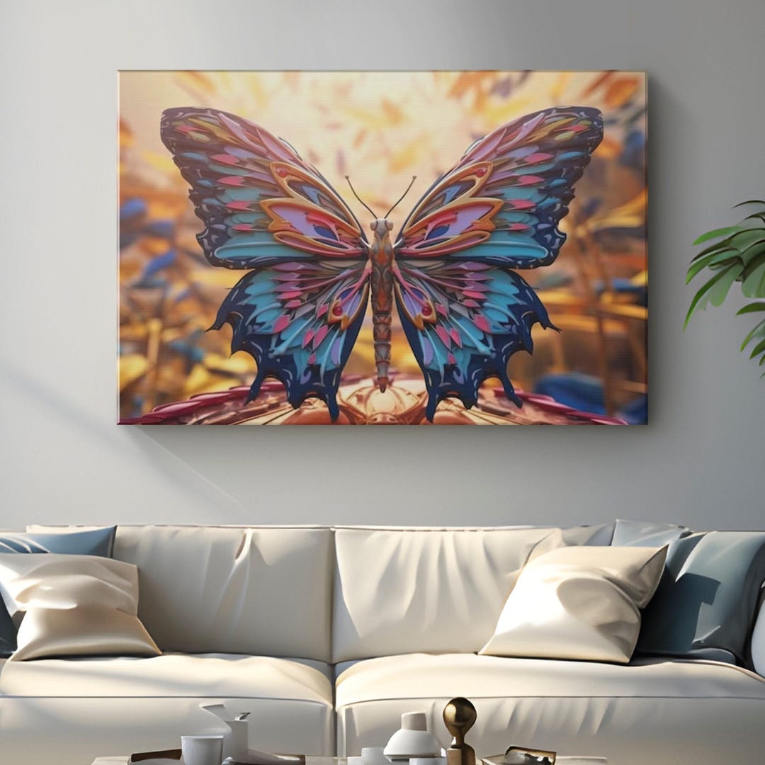 Colorful Butterfly Wall Art Canvas "butterfly Dreams"| Insect Wall Art ...