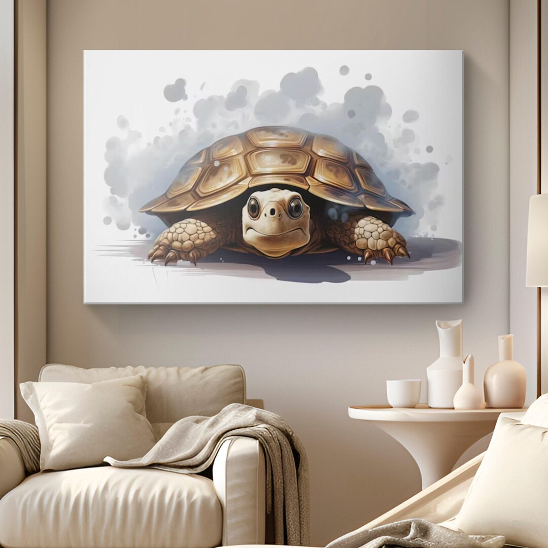 Watercolor Smiling Tortoise Painting "joyful Retreat"| Playful Turtle ...