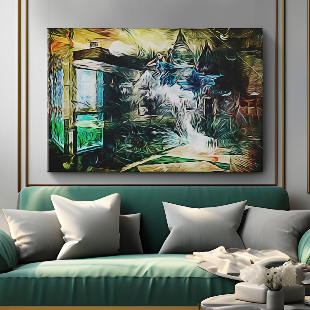 Girl Escaping Abstract Painting Canvas Print "enchanted Escape ...