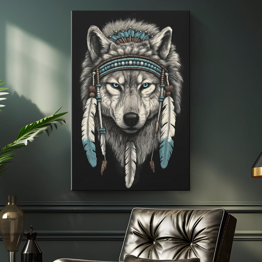 Native American Fox Canvas Art "warrior Fox Spirit" | Native American ...