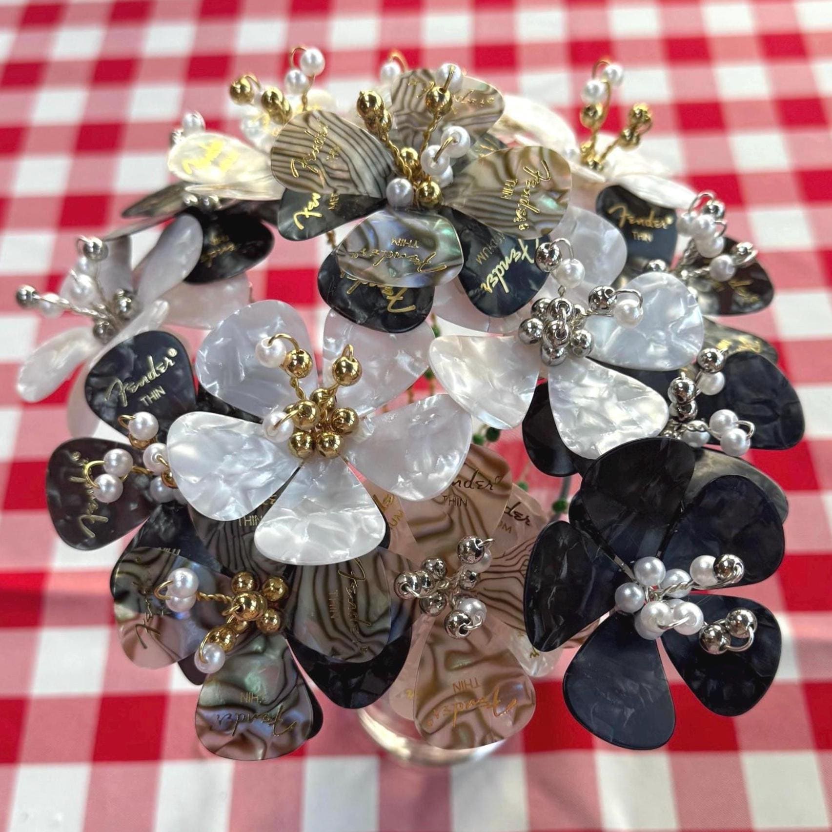 Hand-crafted Guitar Pick Flowers - Etsy