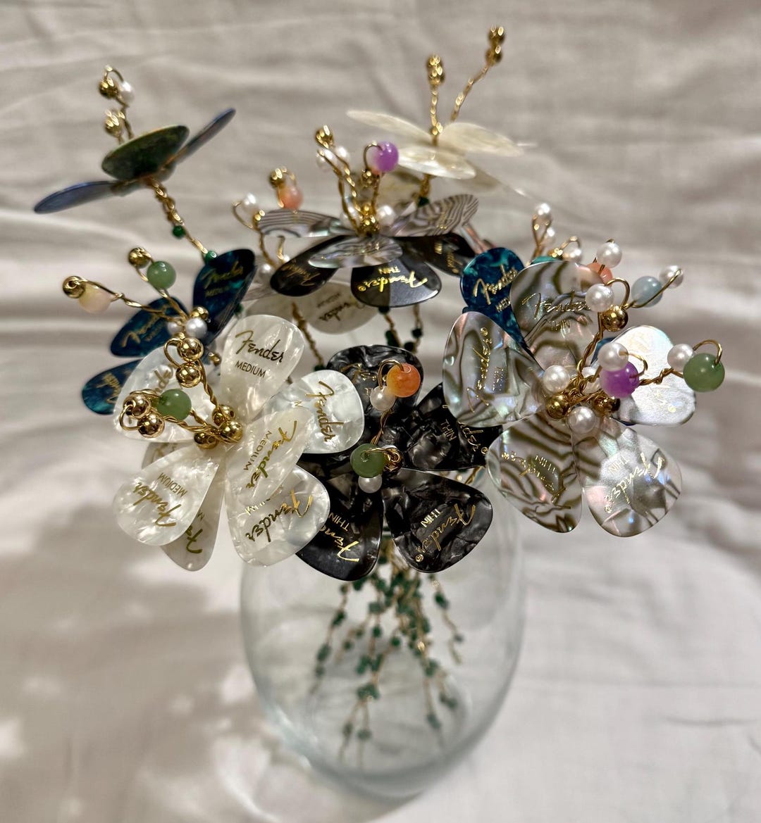 Hand-crafted Guitar Pick Flowers - Etsy