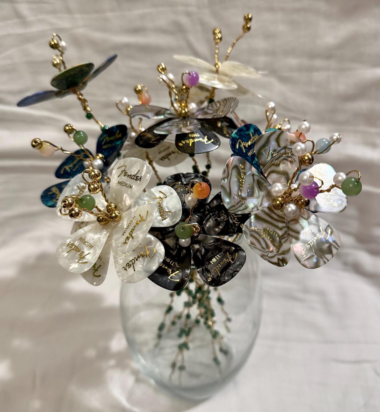 Hand-crafted Guitar Pick Flowers - Etsy