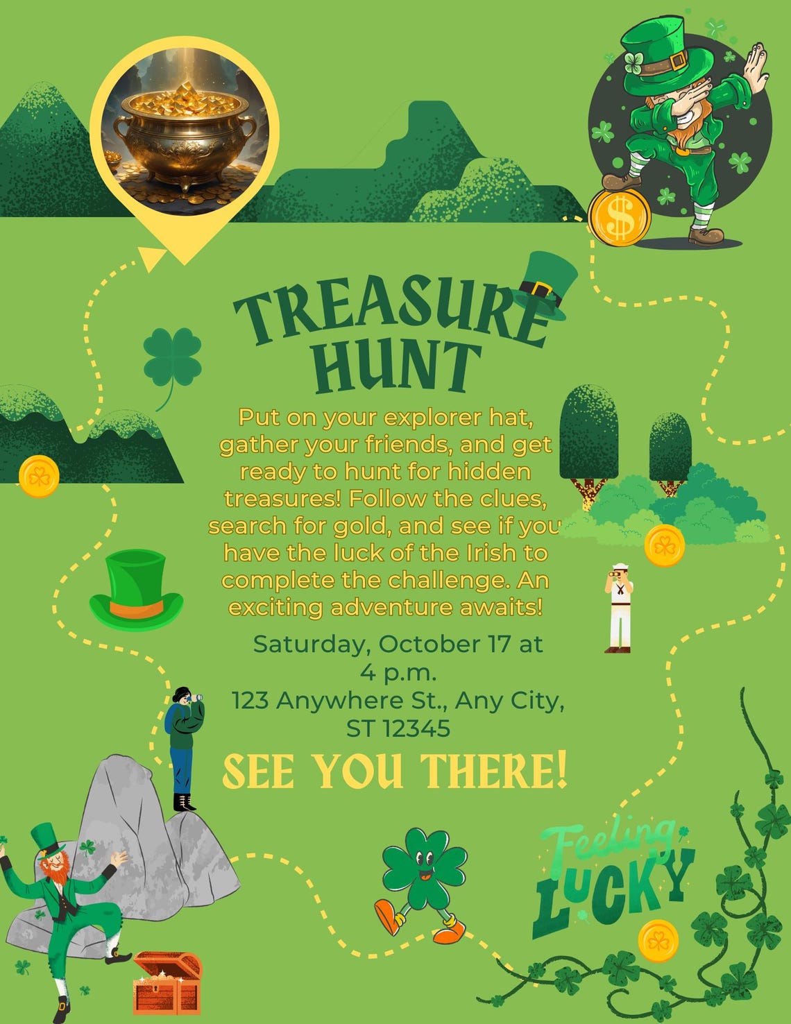 St. Patrick’s Day Scavenger Hunt Invitation | Digital Kids Treasure ...