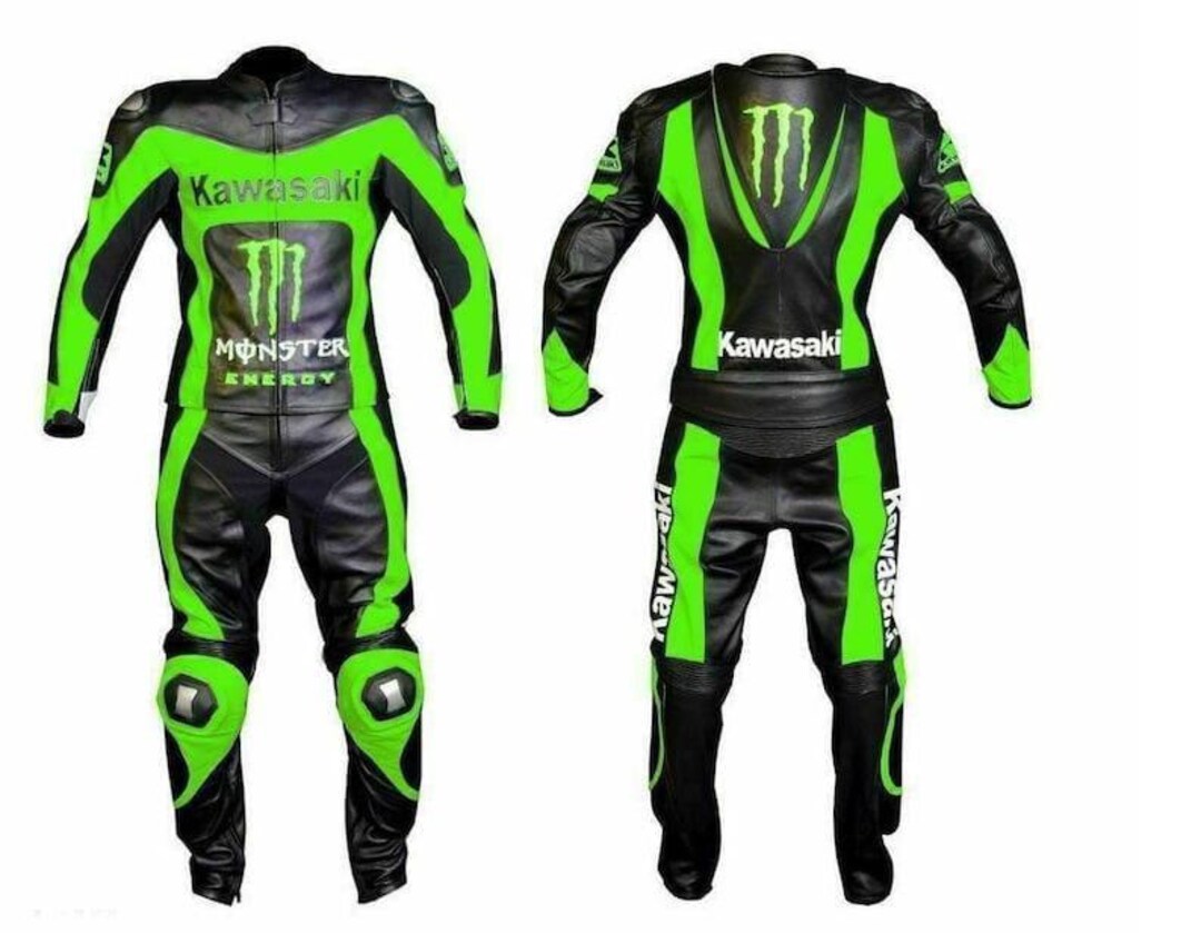 Kawasaki Motorbike Racing Suit - Top Grain Cowhide Mild Leather Suits ...