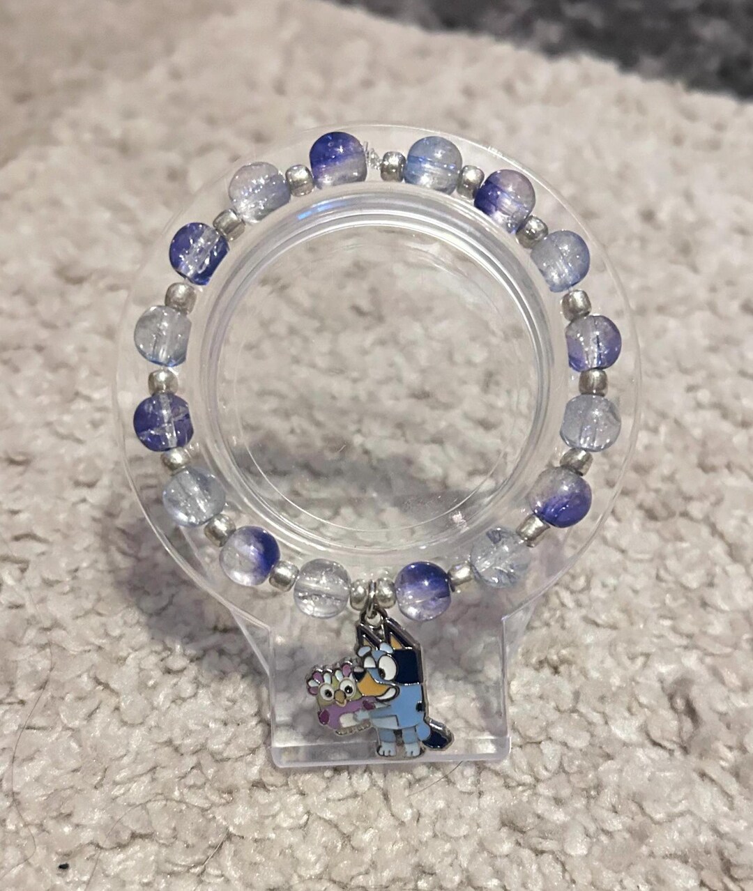 Blue Paws | Bluey Inspired Beaded Charm Bracelet | - Etsy