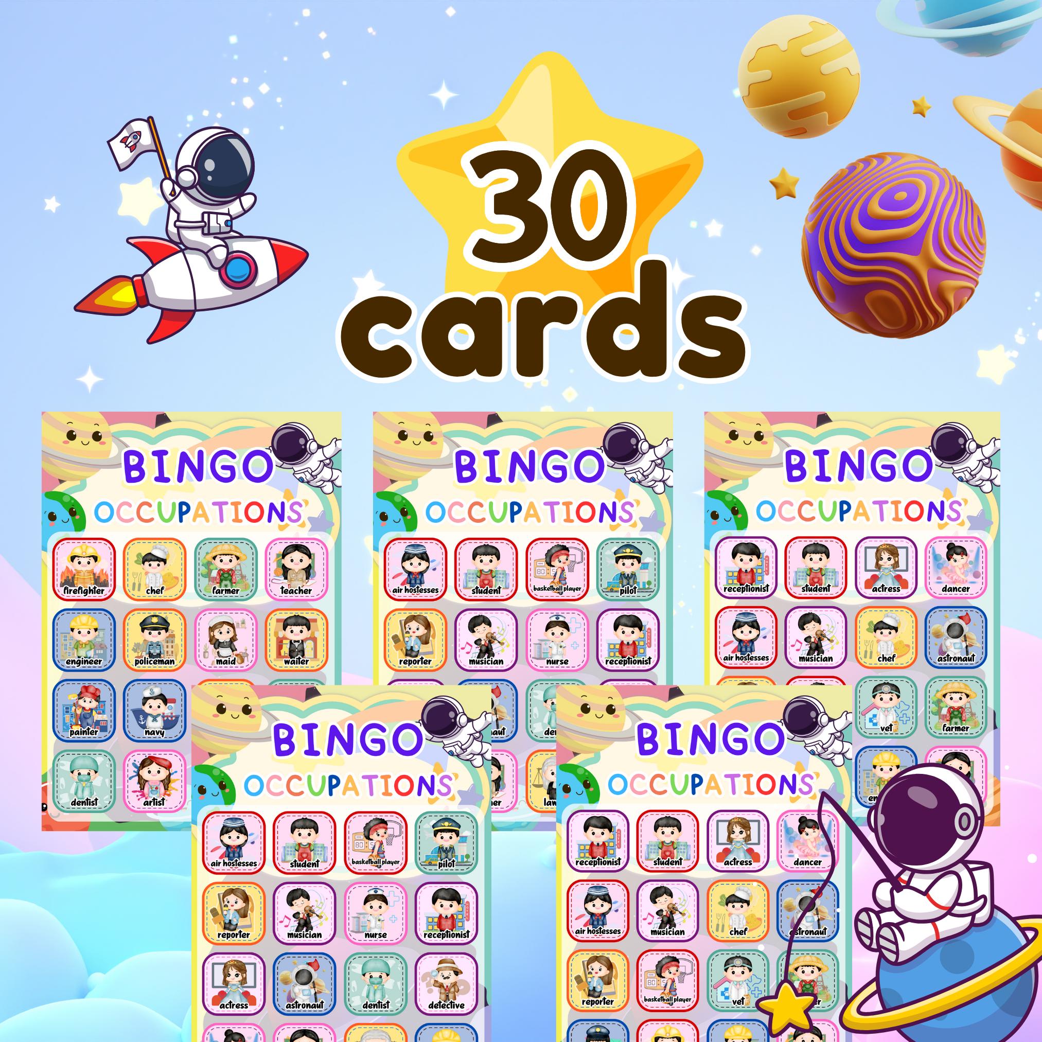 Super Jobs Bingo - Game Cards for Kids - Etsy