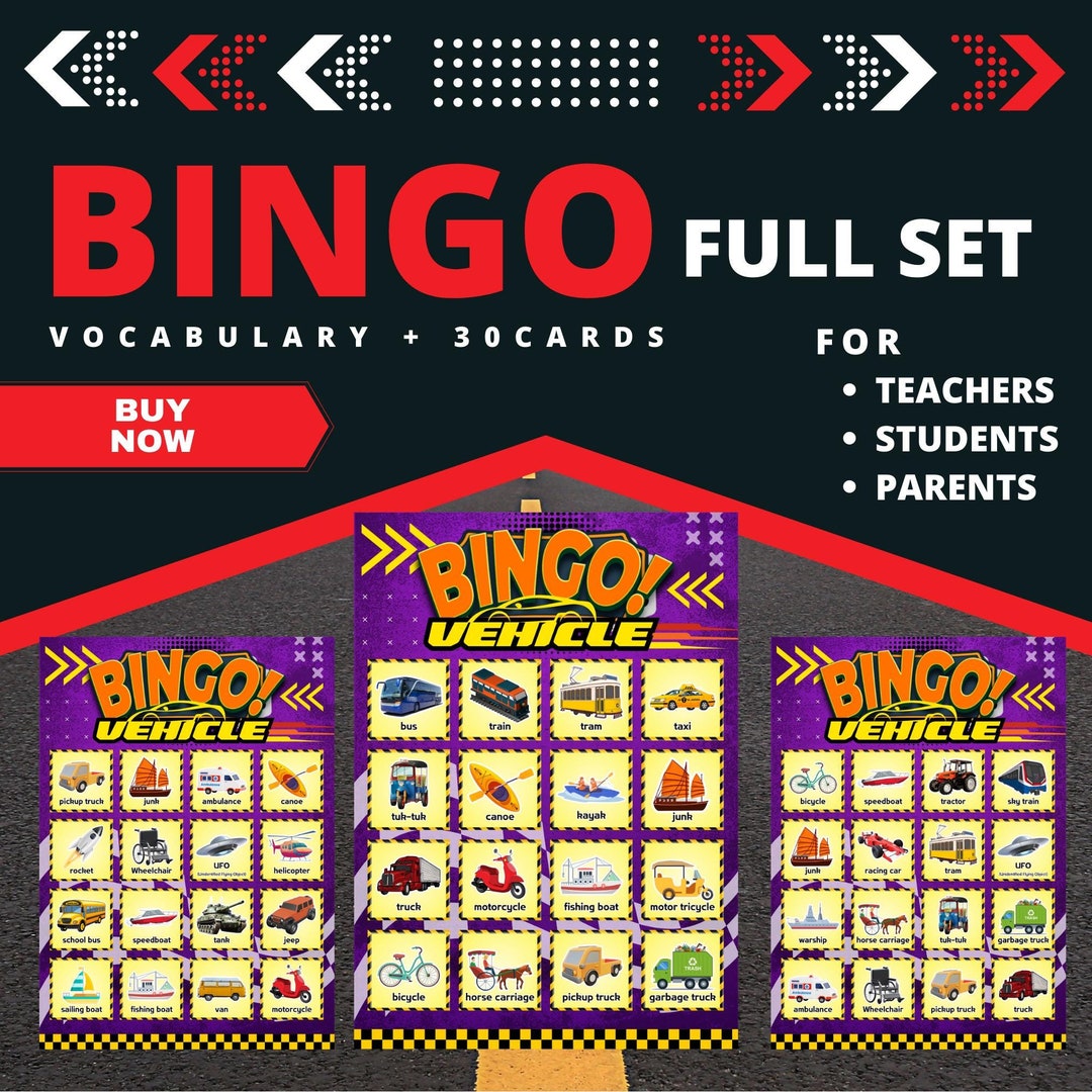 Beep Beep Bingo - Game Cards for Kids - Etsy