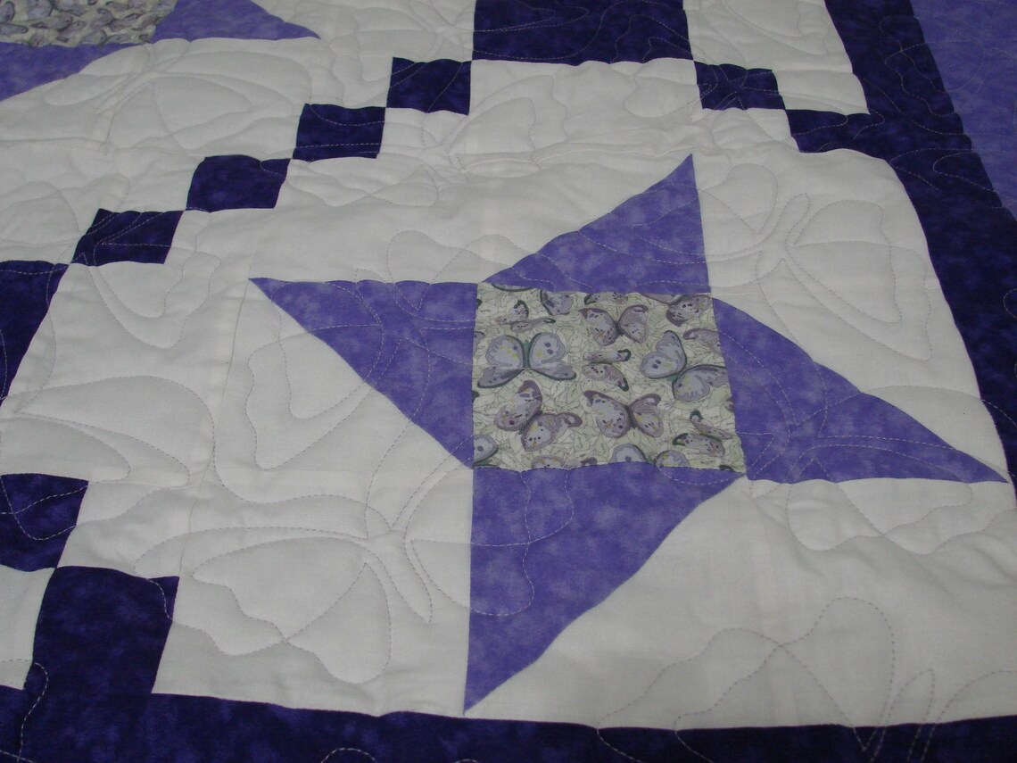 Purple Butterfly Hospital Bed Quilt or Throw - Etsy