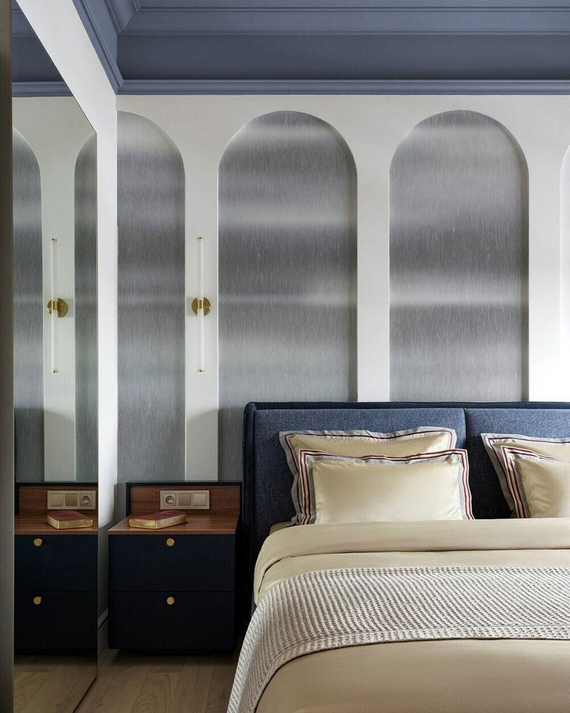 Modern Gray Textured Wallpaper Panels for Bedroom, Minimalist Neutral ...