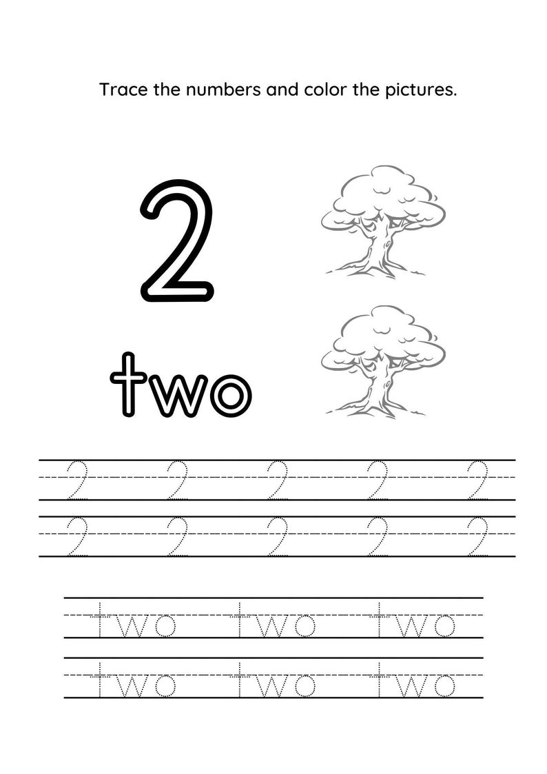 Numbers 1-10 Tracing & Coloring Pages – Printable Math Activity for ...