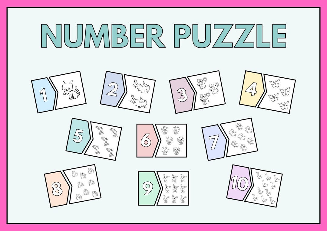 Numbers 1-10 Puzzle & Coloring Sheets – Fun Learning Activity for Kids ...