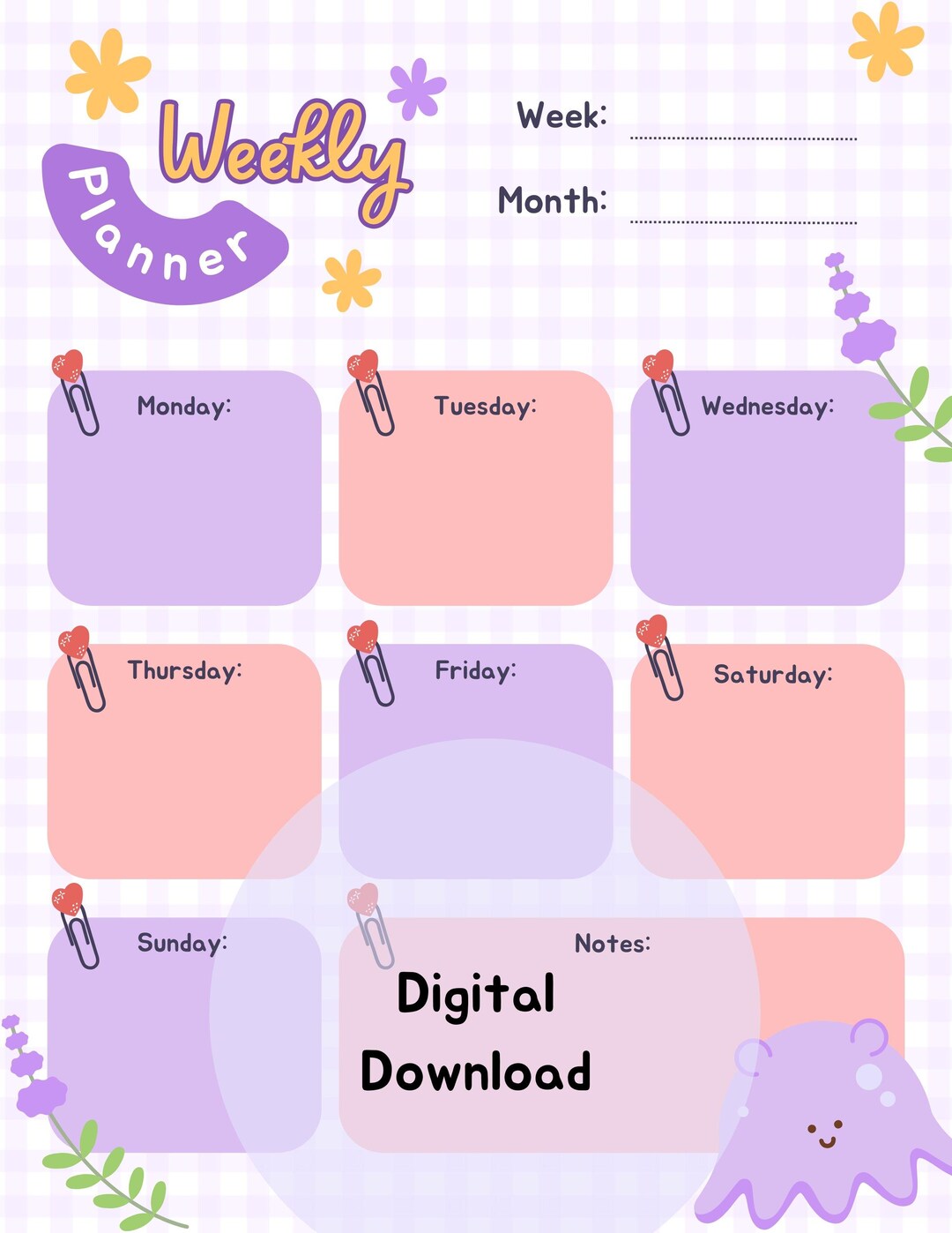 Weekly Planner Printable – Organize Your Day With Style, Perfect for ...