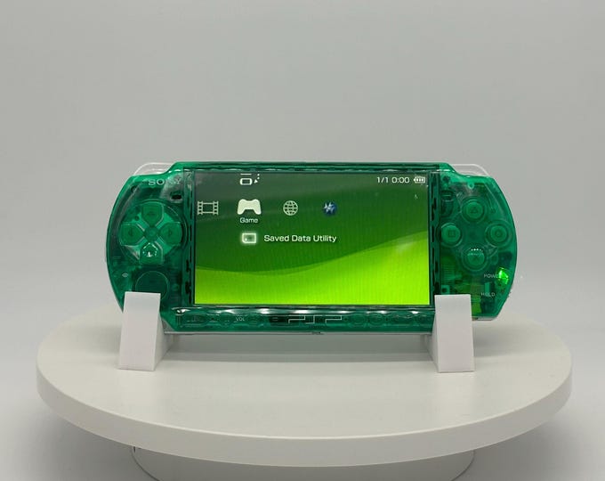 Custom PSP Console Modded With New Clear Green Housing Shell IPS Screen ...