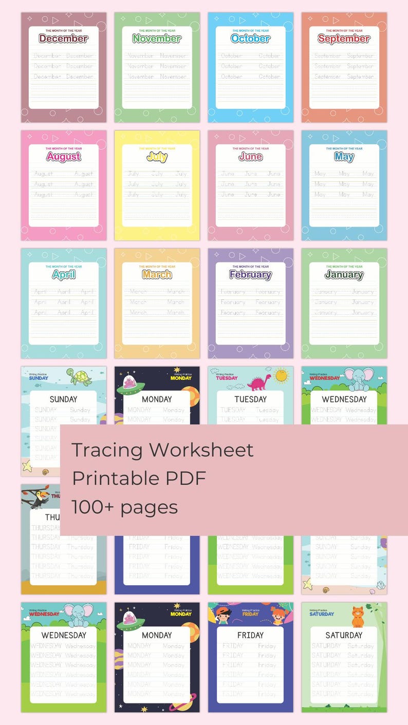 Preschool Tracing Worksheets | Alphabet & Number Tracing Pages - Etsy