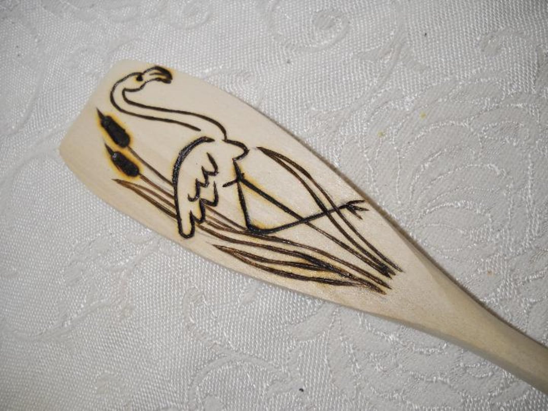 Wooden Spoon With Flamingo Wood Burned Pyrography - Etsy