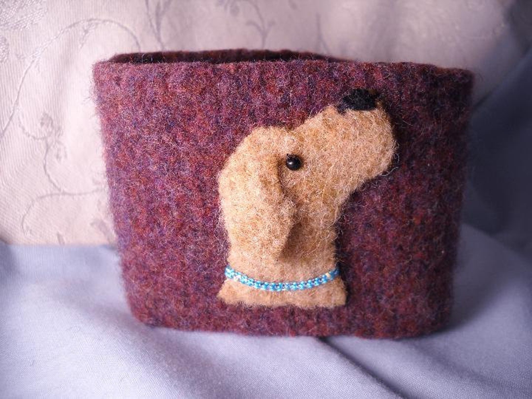 Yellow Lab Golden Labrador Felted Wool Coffee Cozy - Etsy