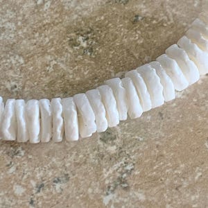 Puca Shell Necklace. Square Puca Shells Beads Strung on Wire. Silver ...