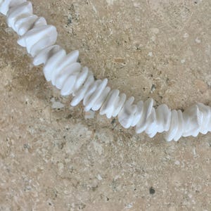 Puca Shell Necklace. Square Puca Shells Beads Strung on Wire. Silver ...