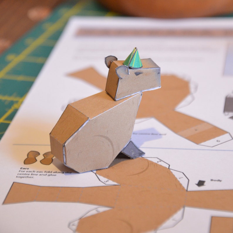 PDF for Print at Home Cardboard Papercraft Capybara Party Kit - Etsy