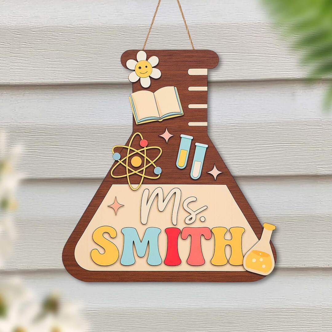 Personalized Science Teacher Door Sign, Custom Name Classroom Decor ...