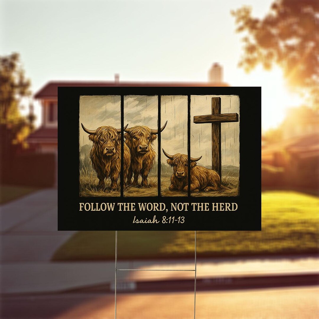 Follow the Word, Not the Herd Yard Sign, Isaiah 8:11-13 Biblical Quote ...