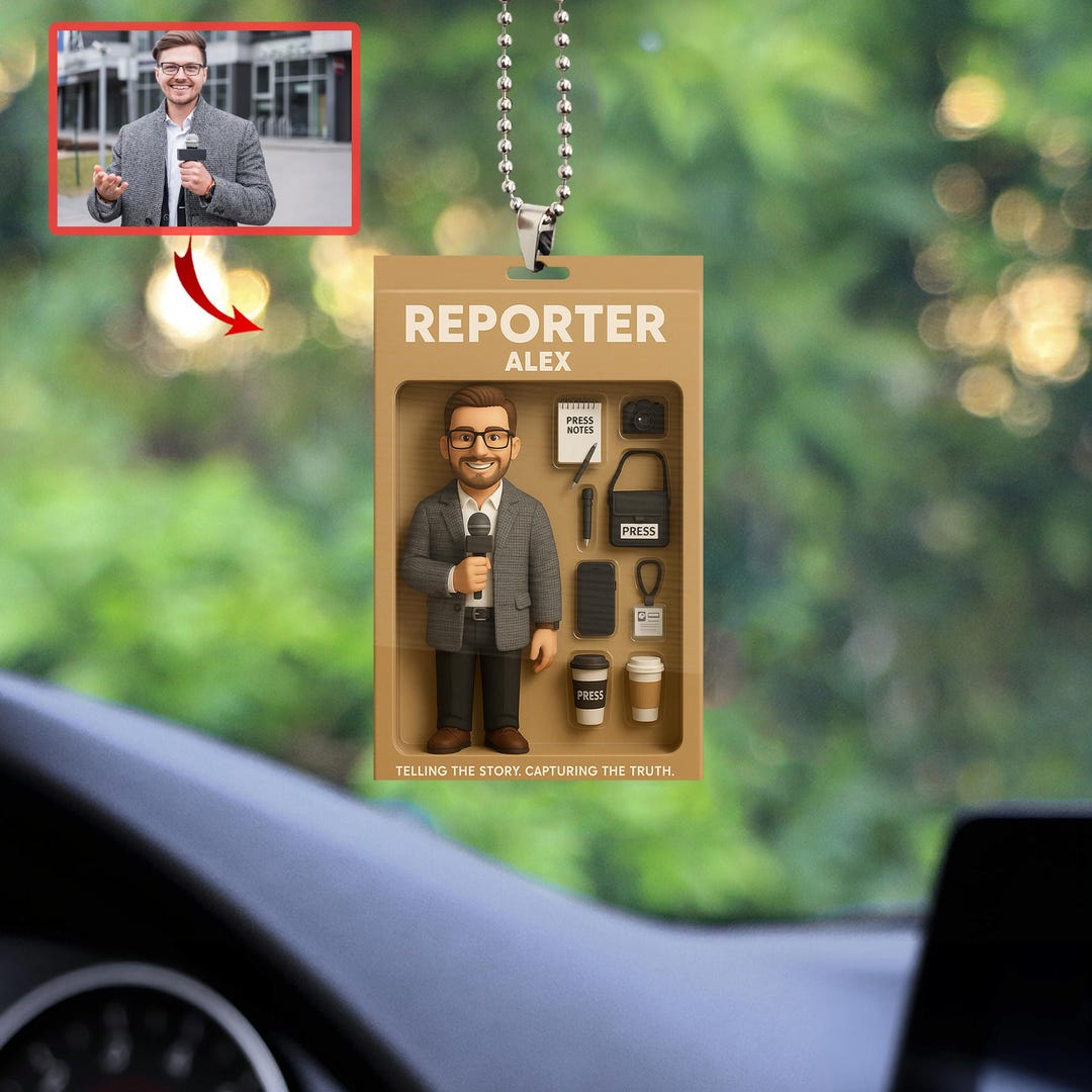 Personalized Reporter Ornament – Custom News Journalist Figurine With ...