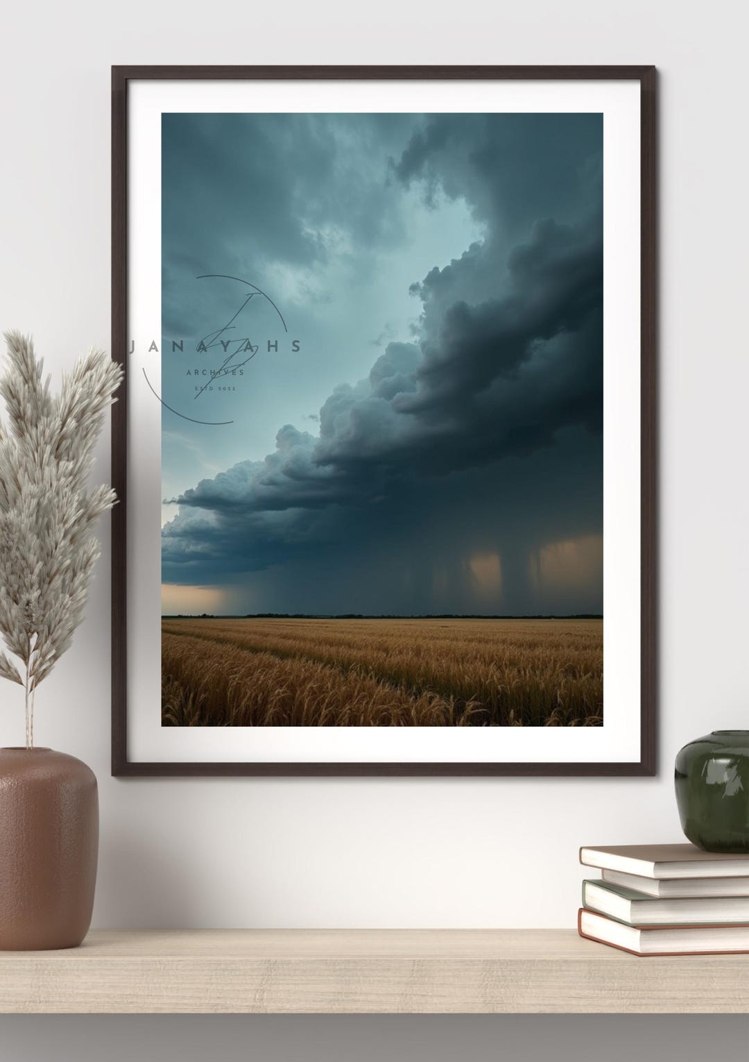 Stormy Sky Landscape Wall Art - Digital Download, Moody Nature Scene ...