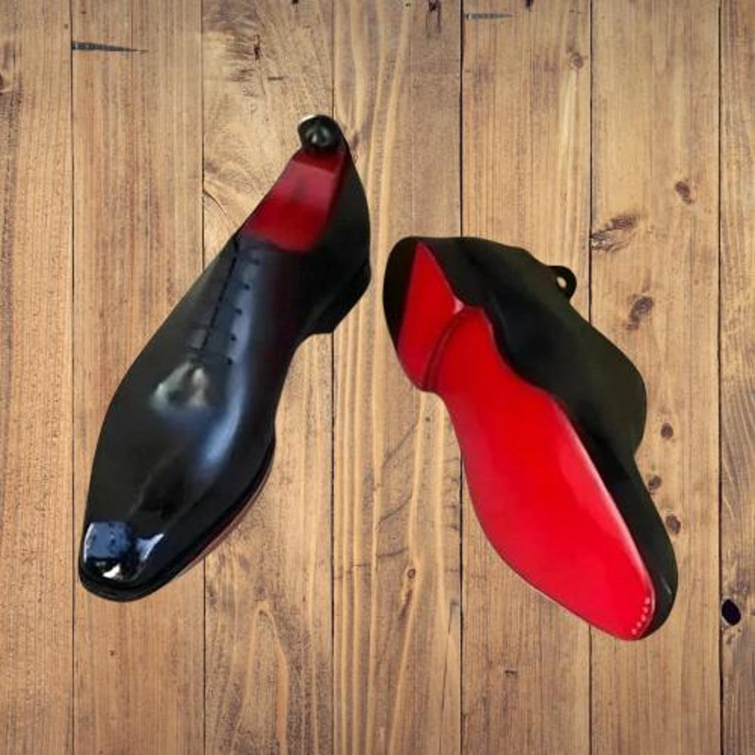 Luxury Red Bottom Black Oxfords | Handmade Leather Dress Shoes, Brogue ...