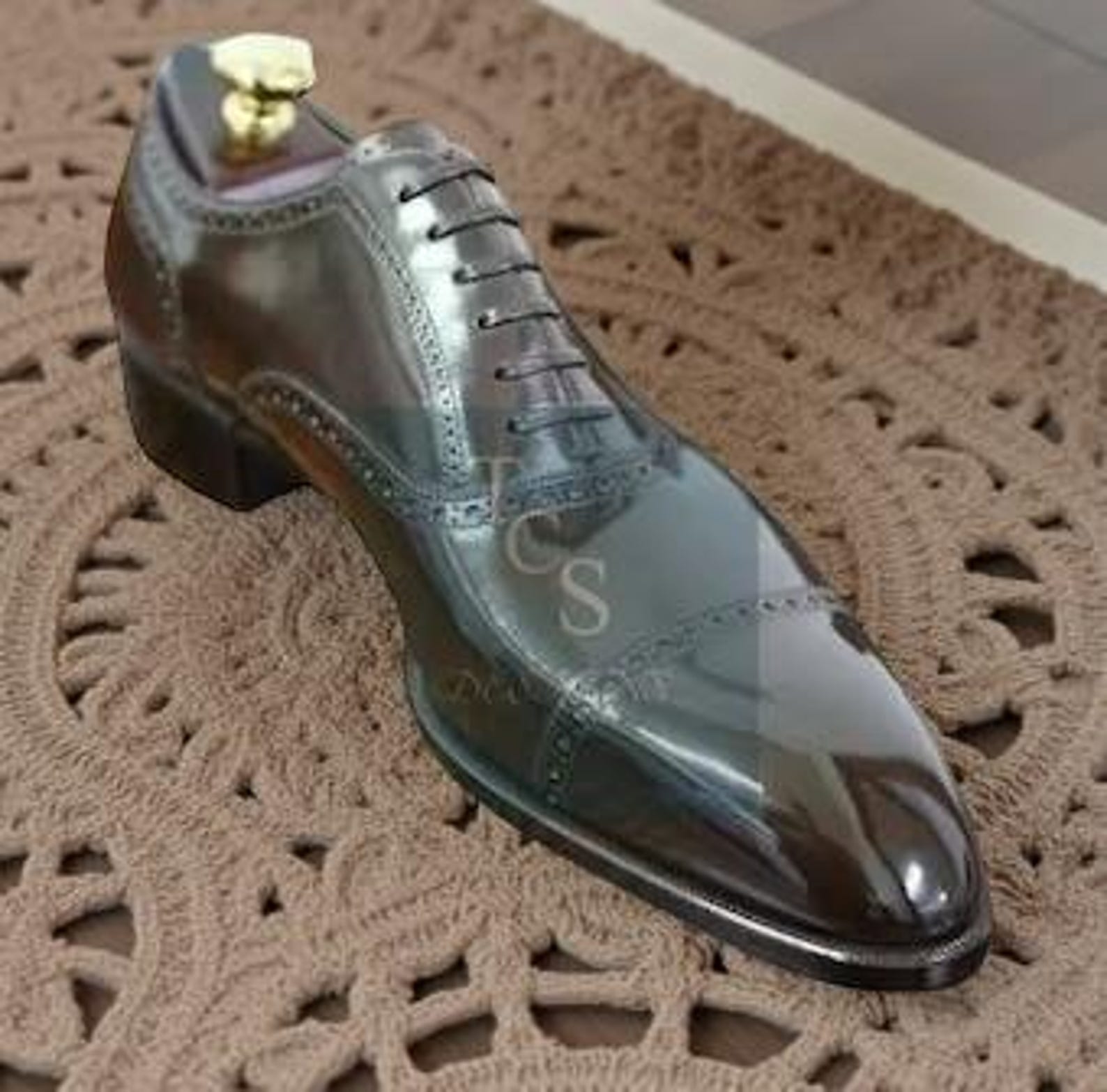Handmade Premium Quality Choco Brown Leather Oxford Toe Cap Lace up ...
