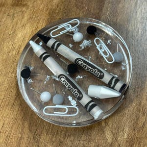 Handmade Epoxy Resin Teacher Coasters: Crayon School Supplies - Etsy