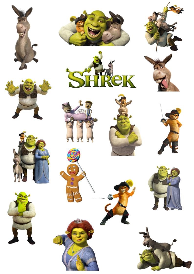 16 Pieces Shrek Png - Etsy
