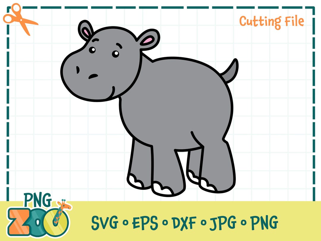 Hippo SVG Cutting File for Cricut Silhouette Clipart Cute Animal - Etsy