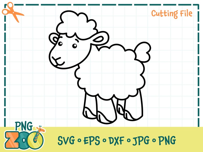 Sheep Outline SVG Cutting File for Cricut Silhouette Clipart Cute ...