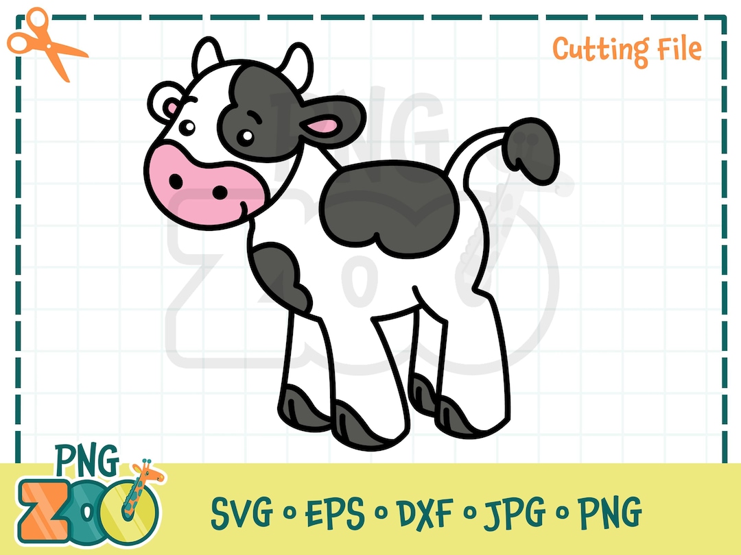Cow SVG Cutting File for Cricut Silhouette Clipart Cute Animal - Etsy