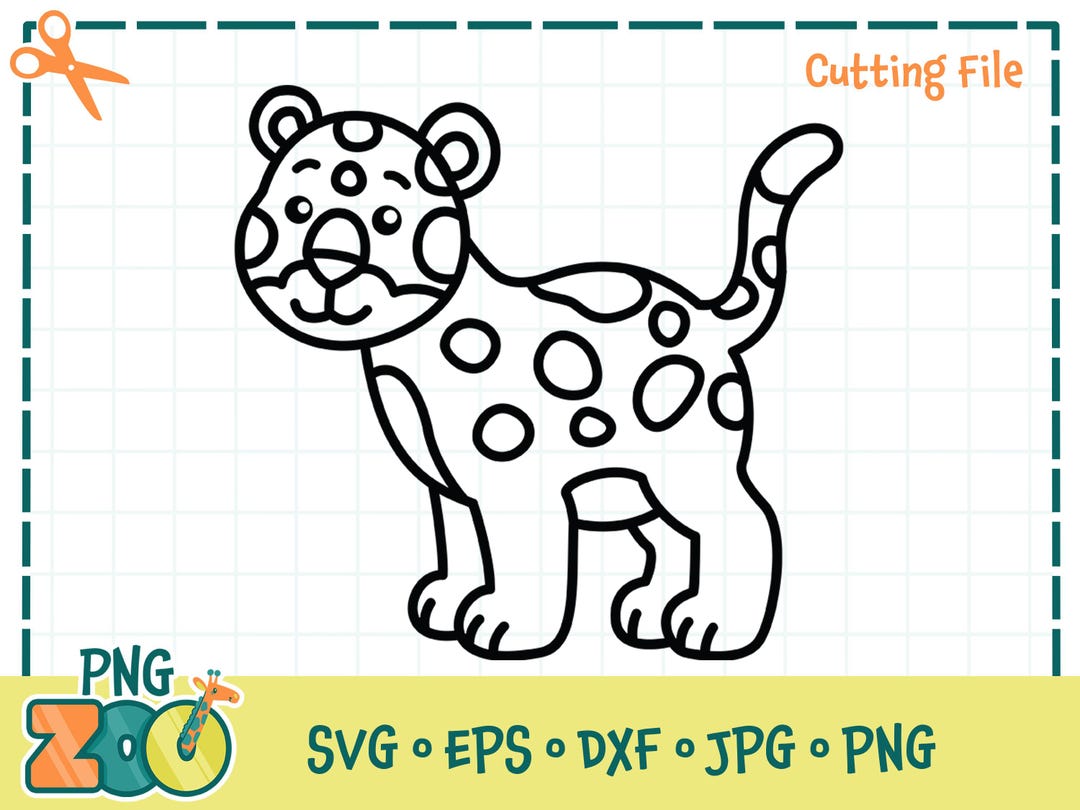 Leopard Outline SVG Cutting File for Cricut Silhouette Clipart Cute ...