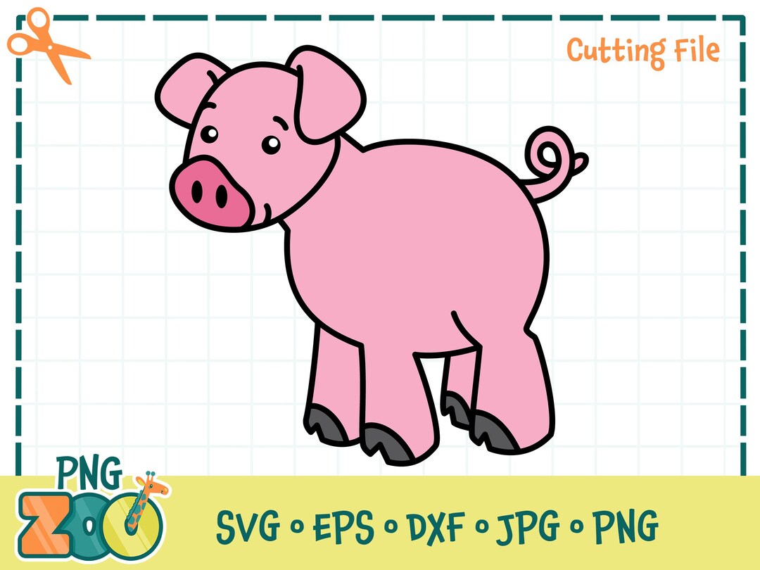 Pig SVG Cutting File for Cricut Silhouette Clipart Cute Animal - Etsy
