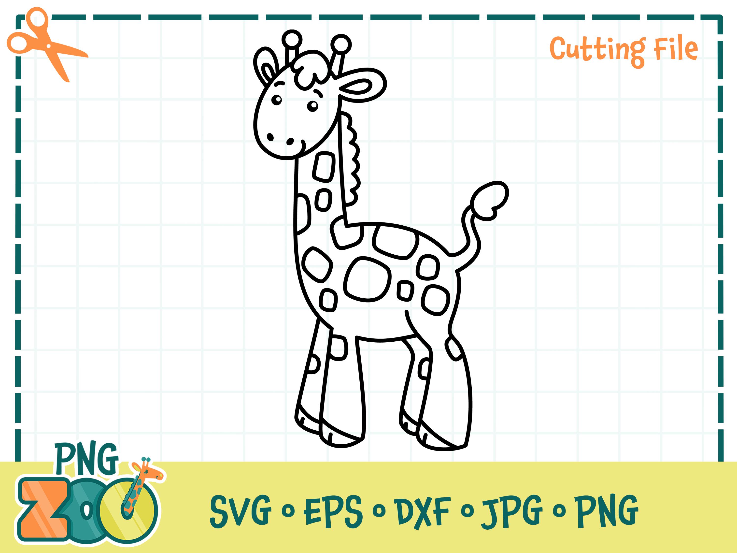 Giraffe Outline SVG Cutting File for Cricut Silhouette Clipart Cute ...