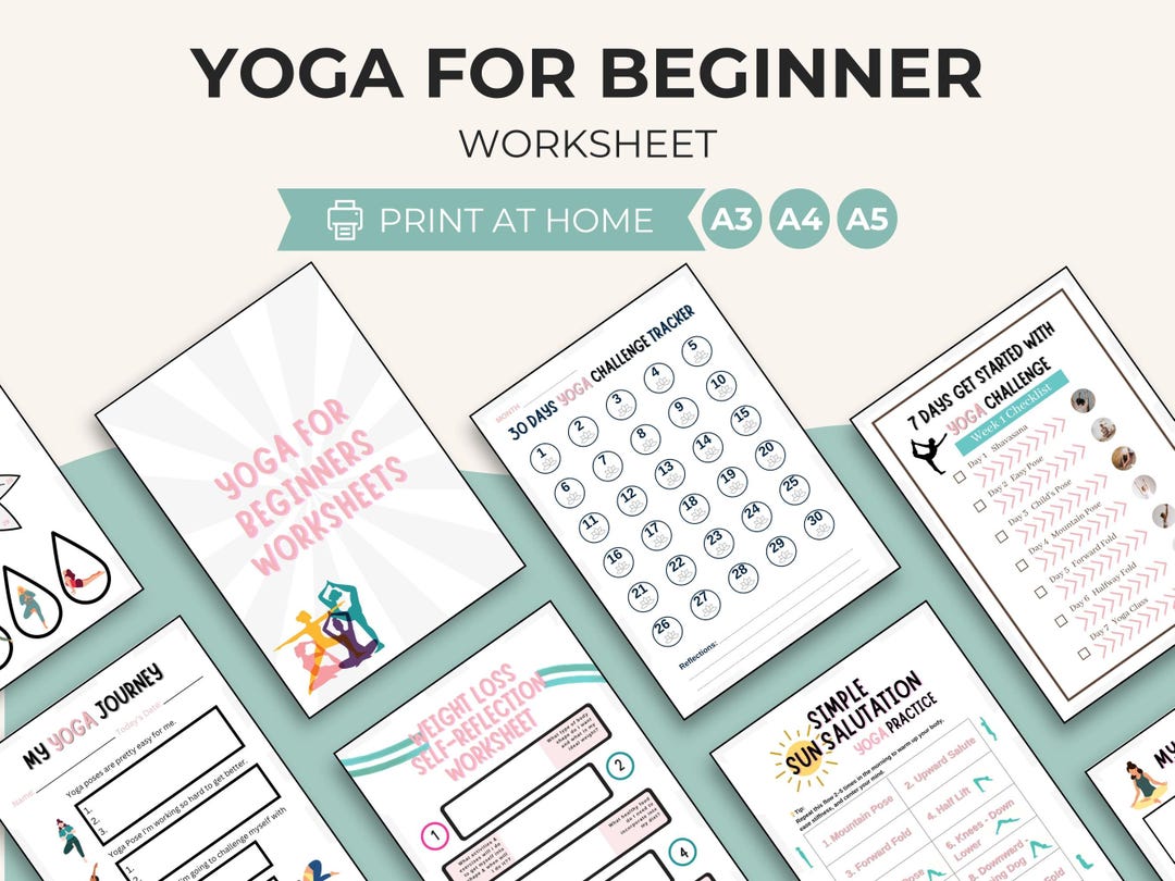 Yoga Coach Worksheet,yoga for Beginners,yoga Challenge Printable ...