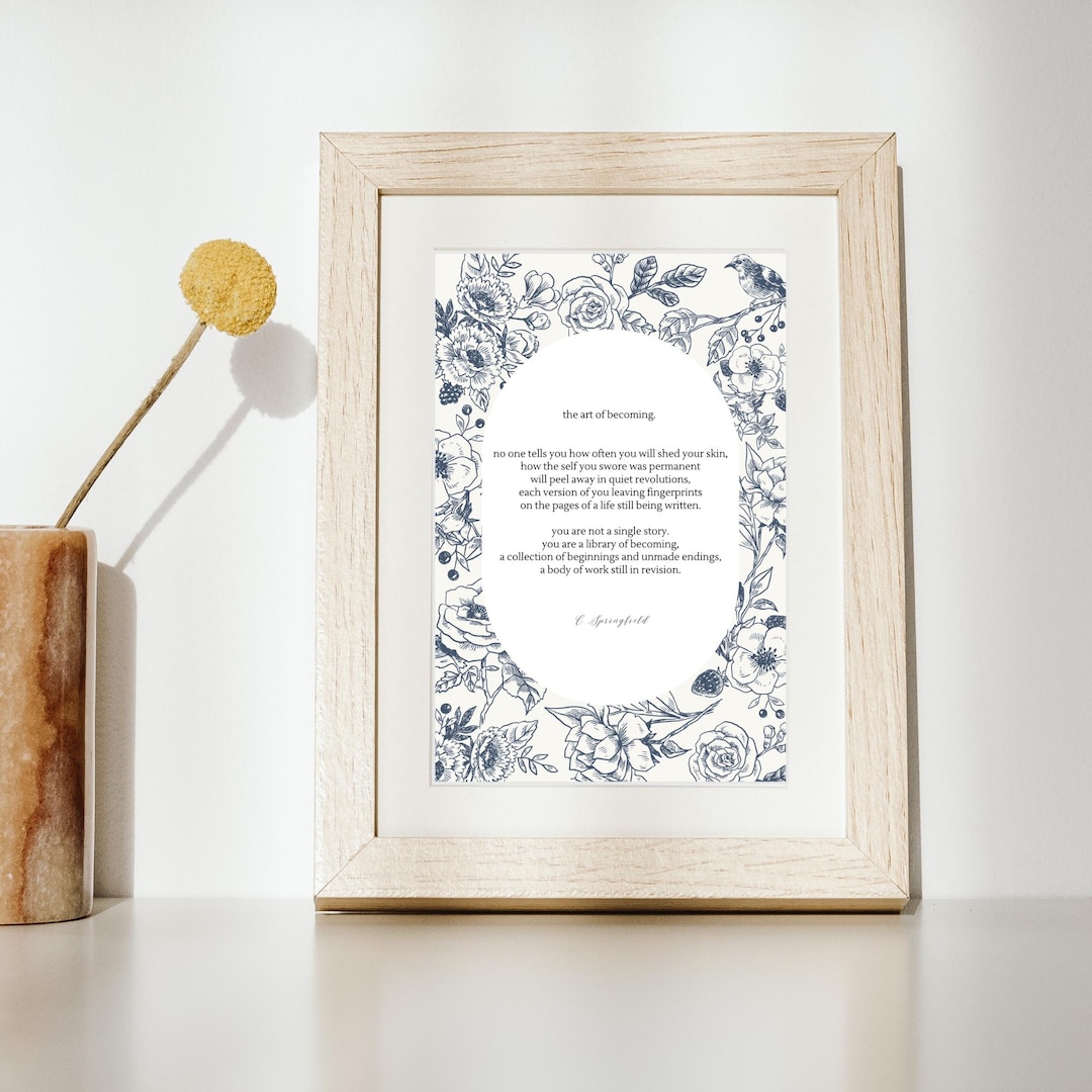The Art of Becoming – Digital Poetry Print (A4) | Self-growth ...