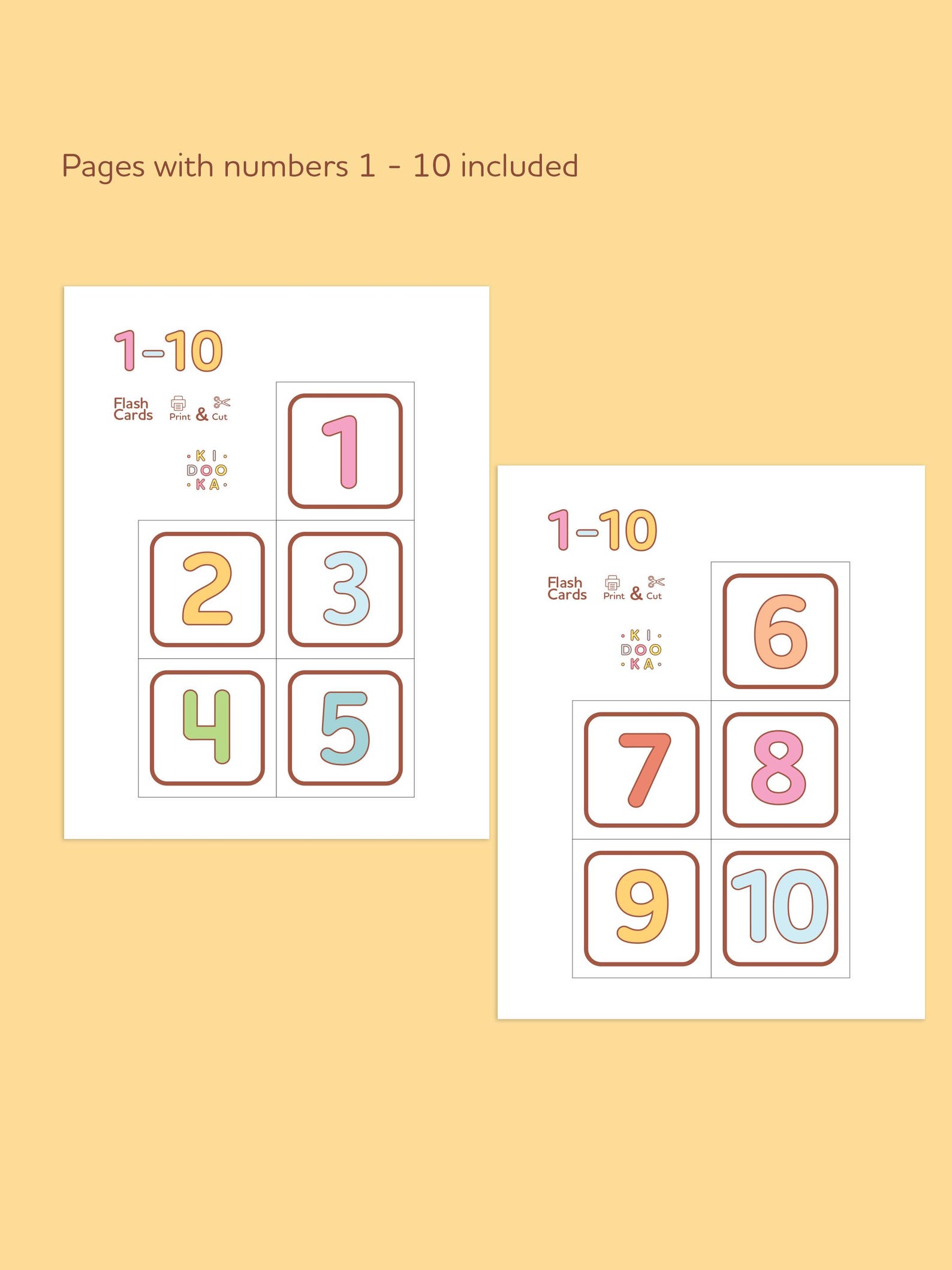 1-10 Counting Flashcards, Number Learning Activity, Counting Practice ...
