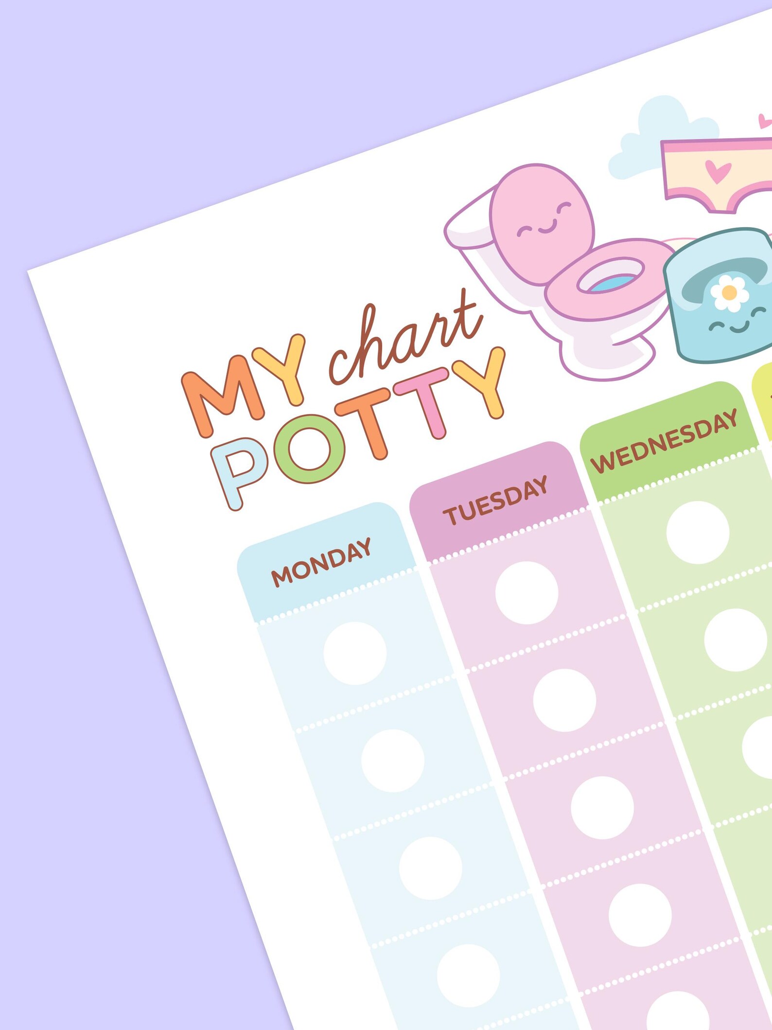Potty Training Chart Printable for Kids, Reward Sticker System, Toddler ...